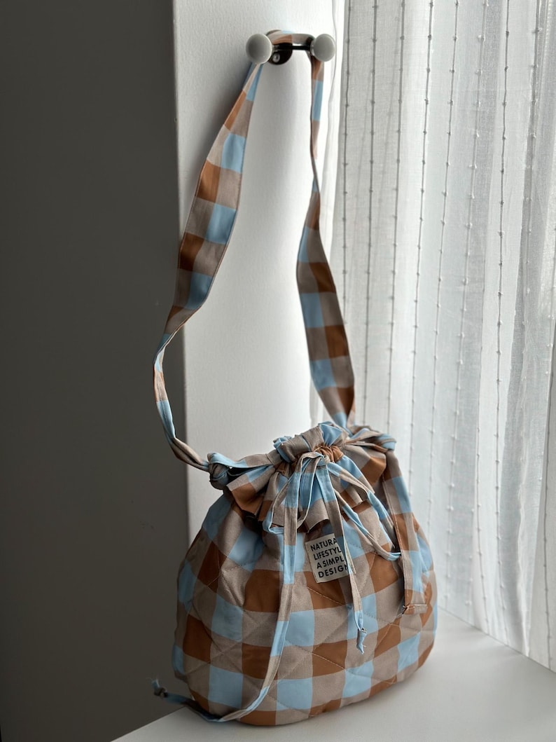 Quilted Bucket Bag Sewing Pattern | Ruffle Drawstring Purse (PDF ...