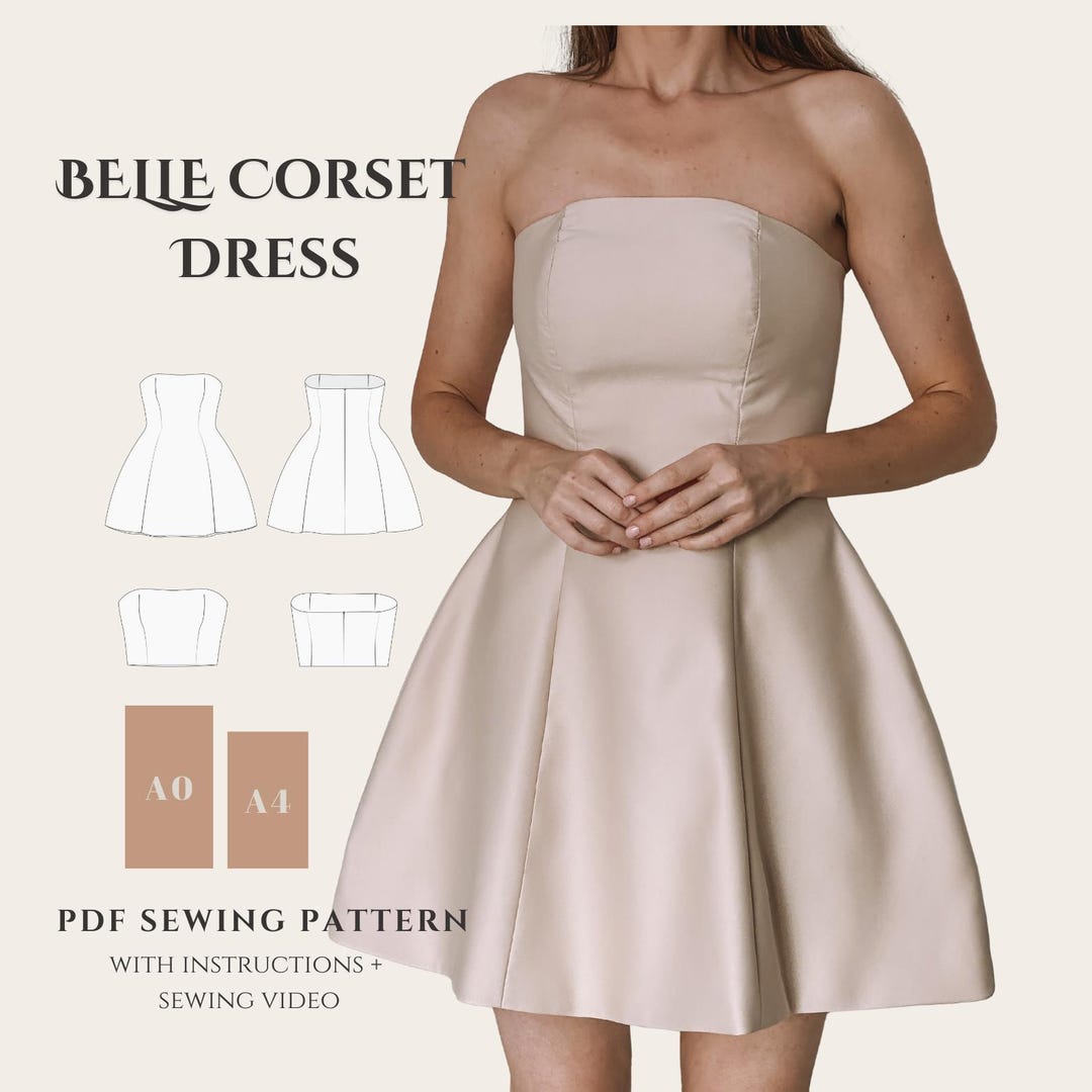 Corset Dress Sewing Pattern, Hourglass Shape Corset, Wedding & Party ...