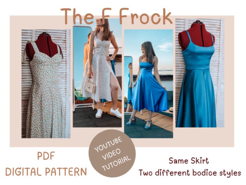 The F Frock Digital Sewing Pattern - Instant Download - A4 PDF Sewing ...