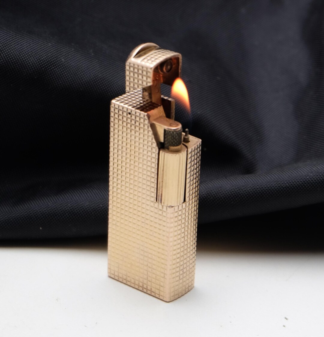Dunhill Aldunil Paris Gas Lighter Solid Silver and Gold Plated Fully ...