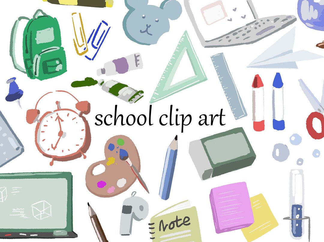 School Clip Art, Watercolor Clip Art, Pastel School Clip Art, Education ...