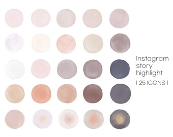 Instagram Story Highlight Icons, Watercolor Circles Clipart, Social ...