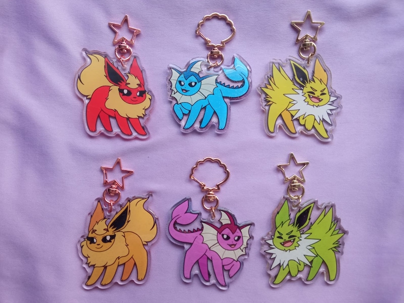 Eeveelutions Acrylic Keychains || Eeveelutions || Acrylic Charms - Etsy