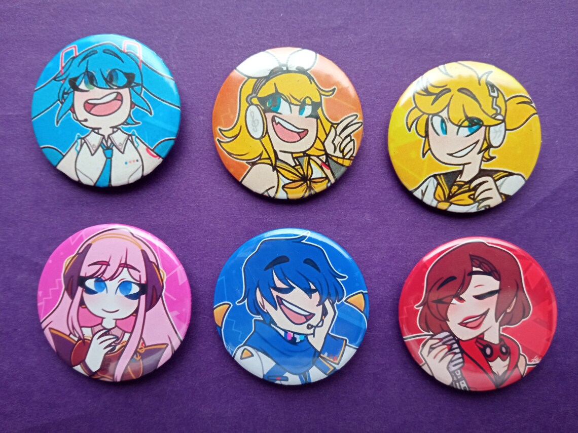 Vocaloid 37mm Button Pins Vocaloid Pins Vocaloid Badges - Etsy