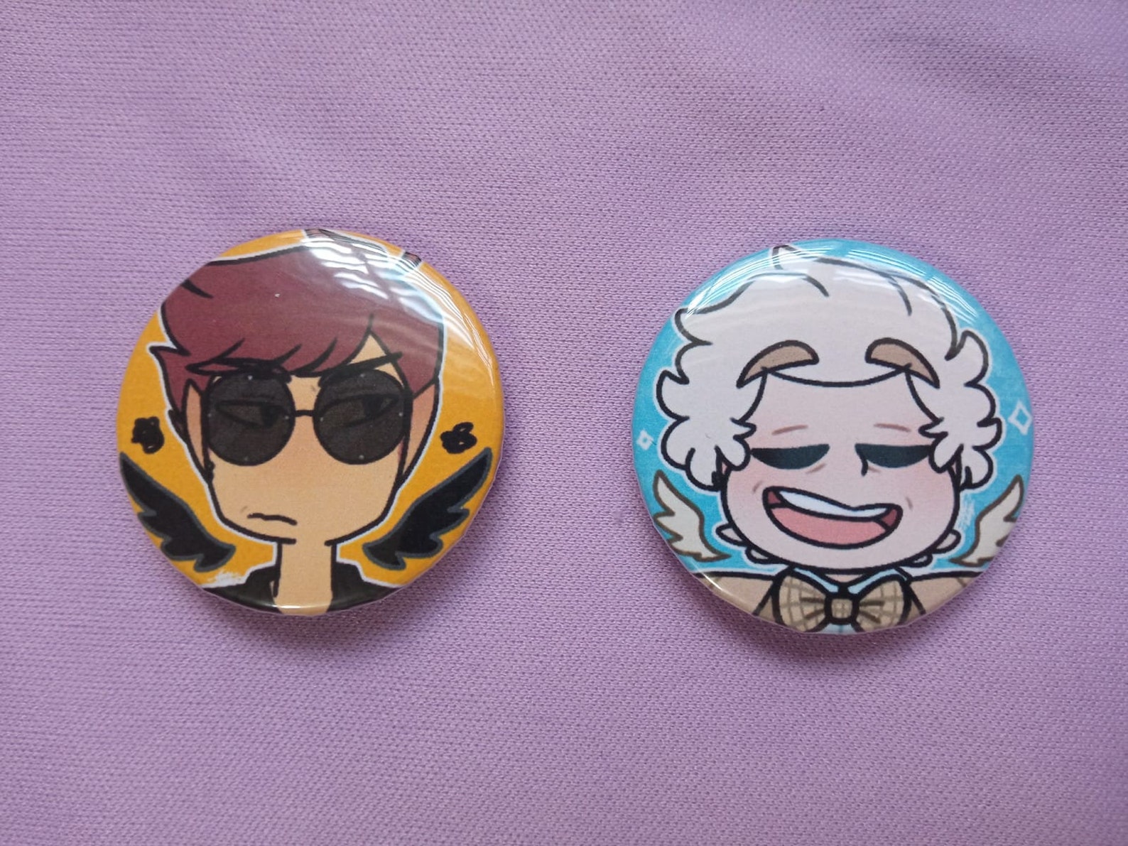 Ineffable Husbands Button Pins Crowley Aziraphale 37mm Pin Button Badge ...