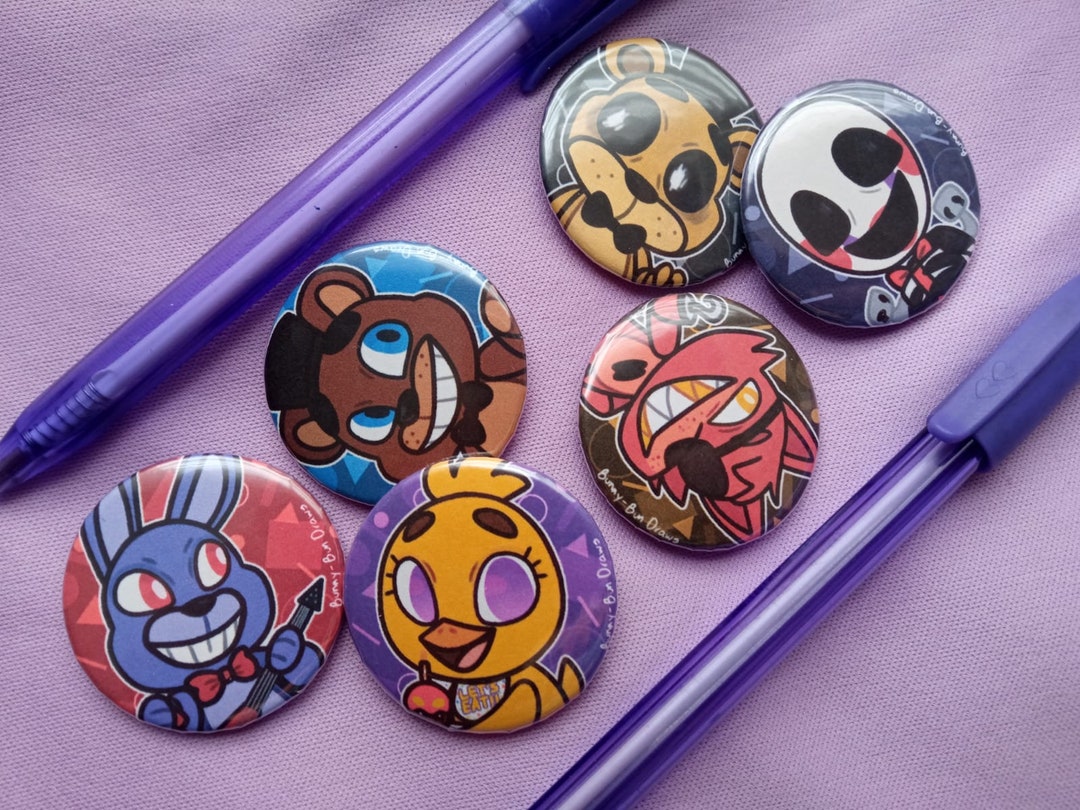 FNAF 37mm Pins || FNAF Pins || Button Pins || Five Nights at Freddy's ...