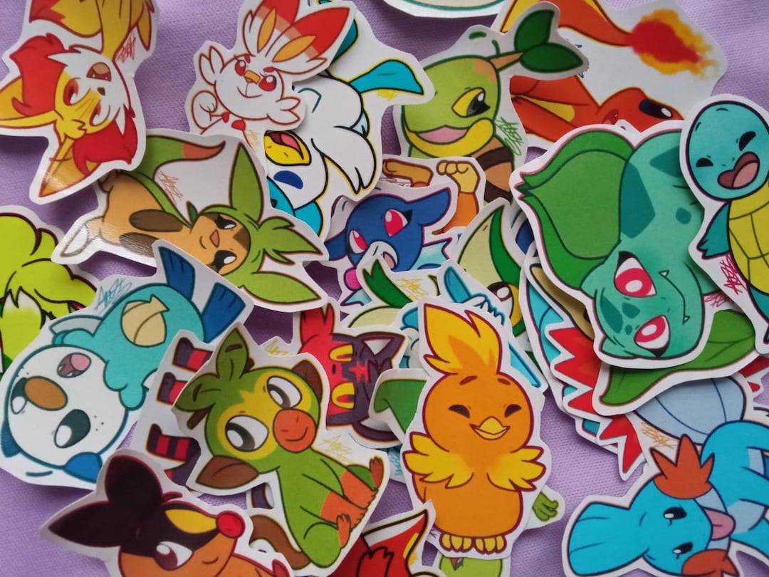 Pokemon Starters Gen 1-9 Stickers || Pokemon Starters || Pokemon ...