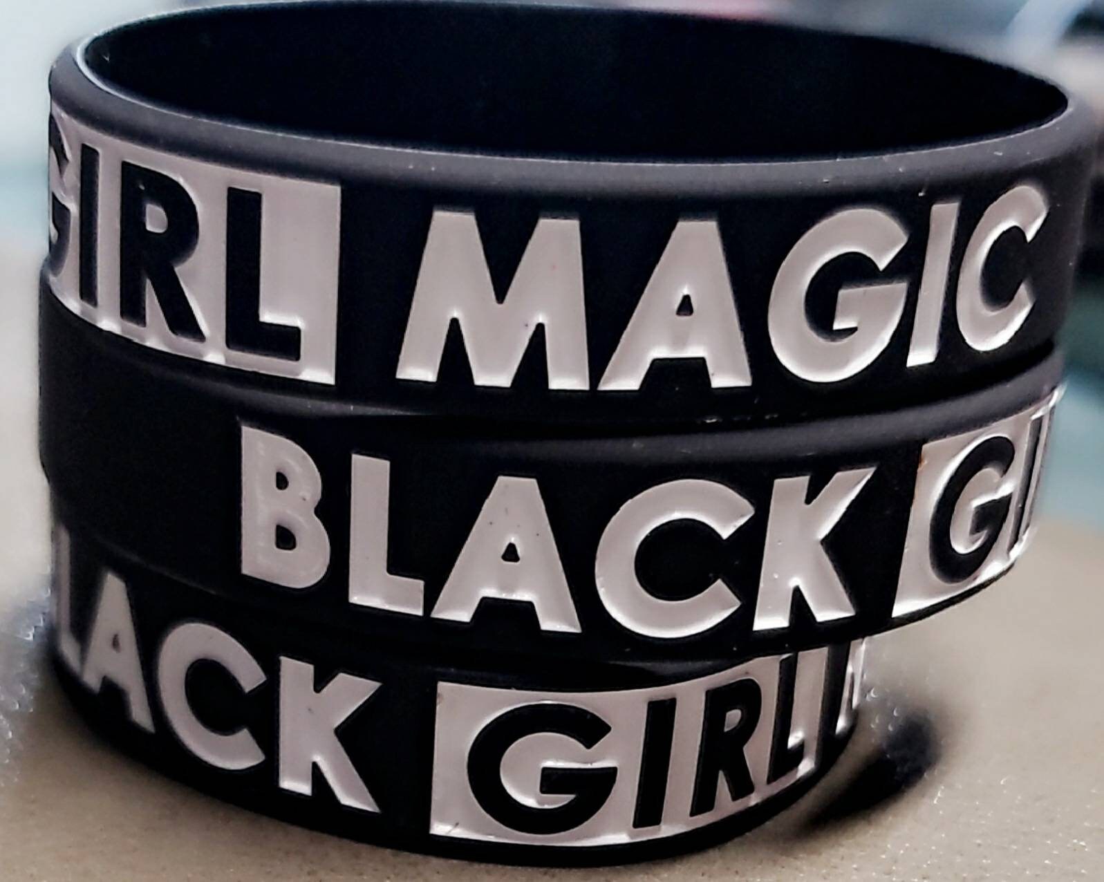 KIDS Black Girl Magic Wristband. Name Engraved Bracelets. - Etsy