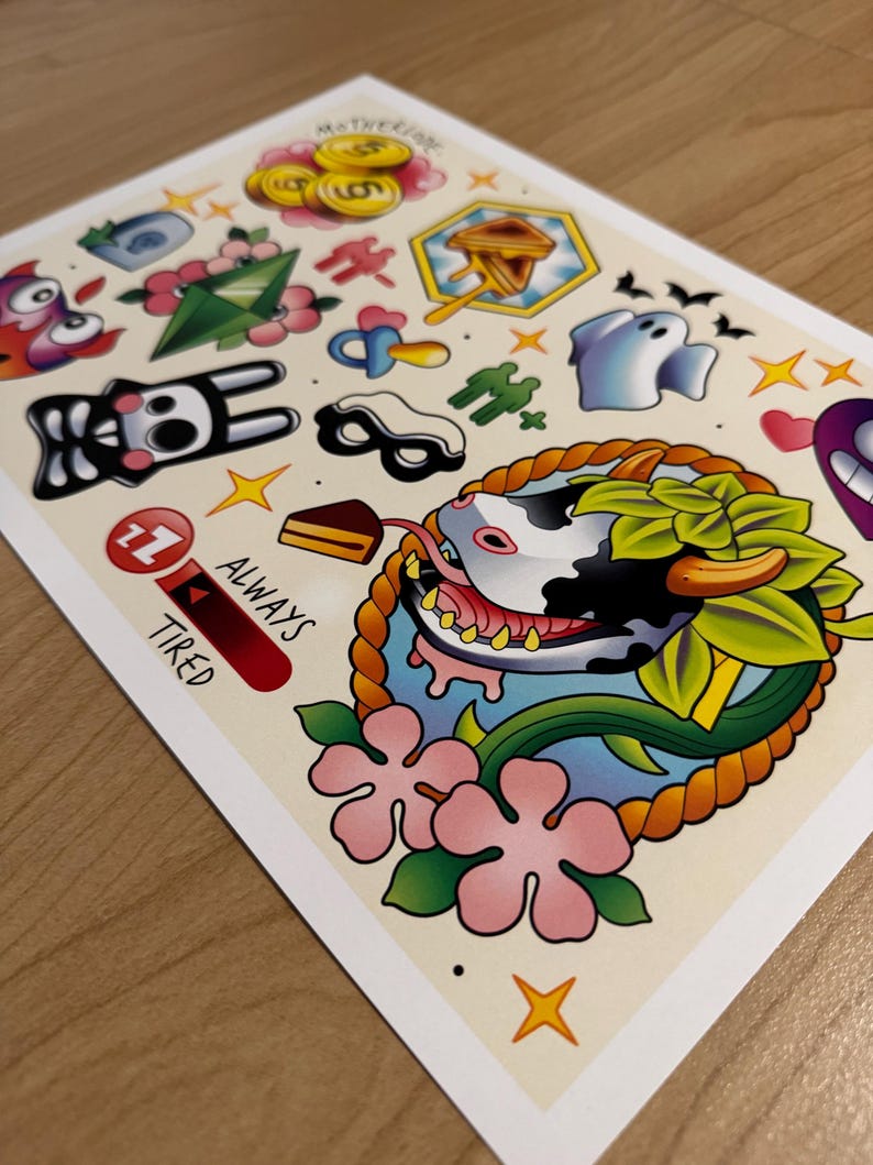 The Sims Tattoo Inspired Flash Sheet Print - Etsy