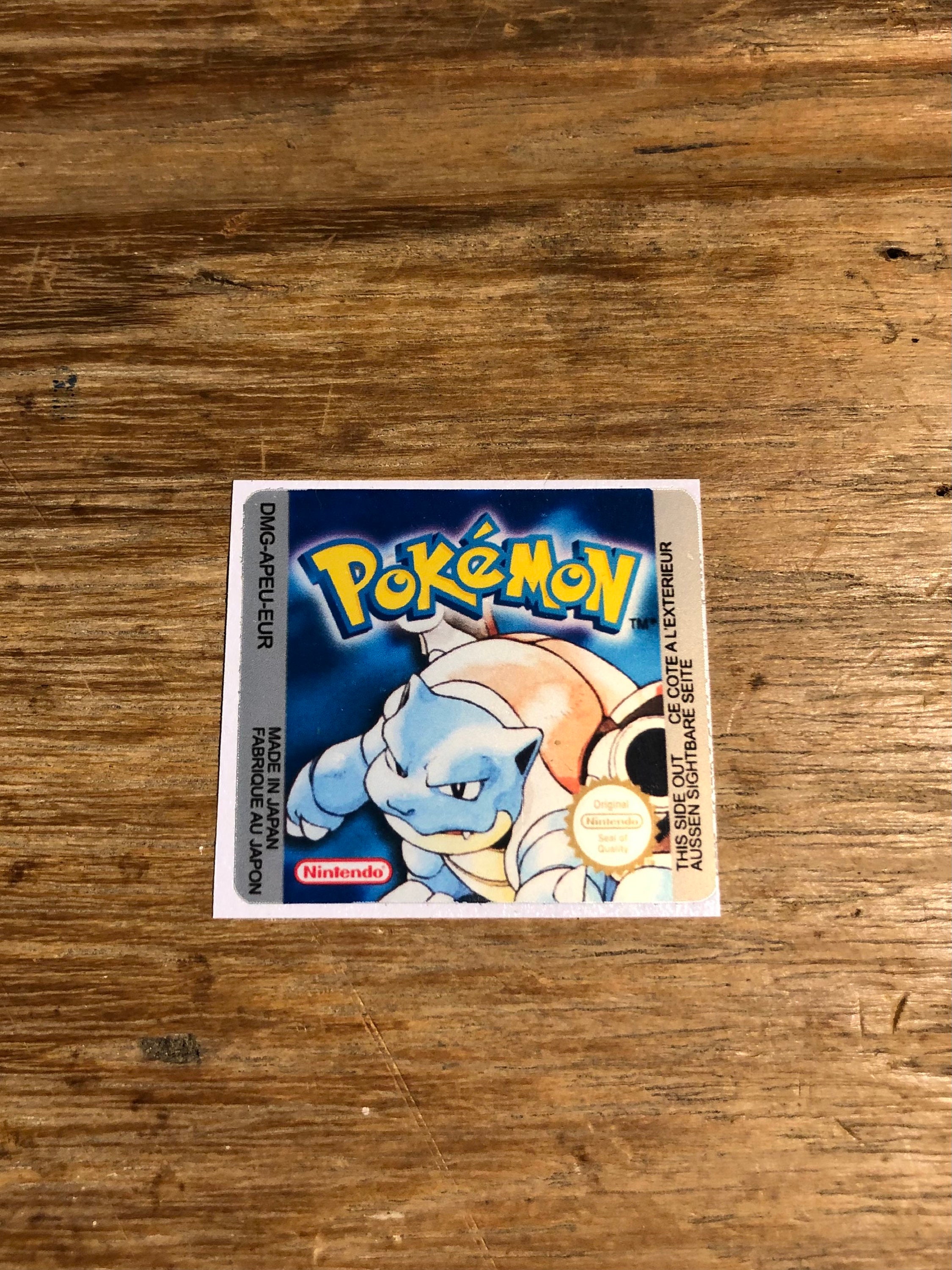 Pokemon Blue Version Gameboy EUR Replacement Cartridge Sticker | Etsy