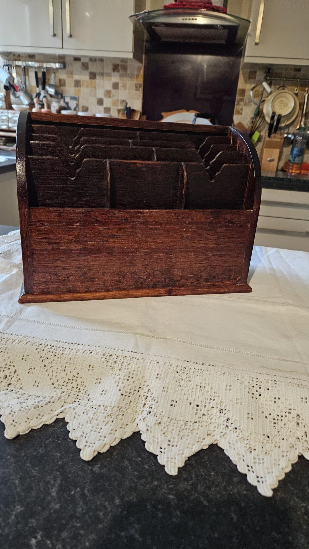Vintage Letter Rack Dark Wood Office Desk, Hallway, Craft Room, Great ...