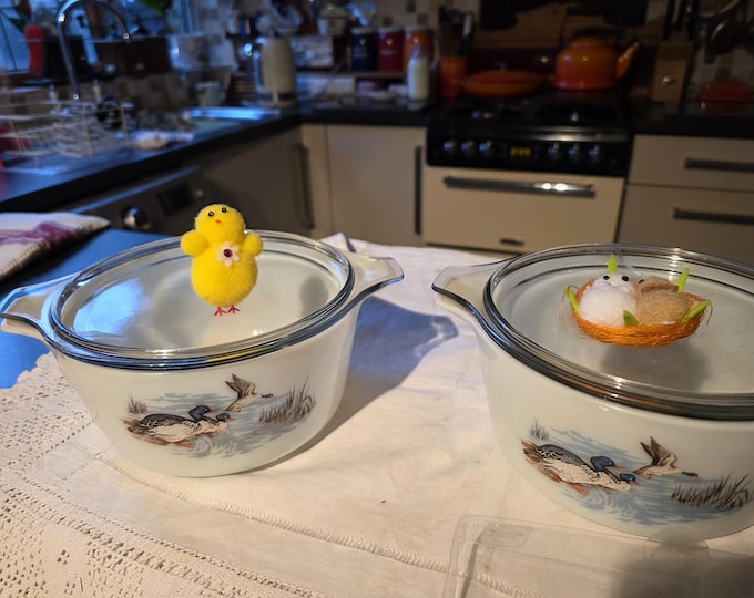 Two Vintage Pyrex Cira 1970 Dishes Oven to Table Wear Baking Ducks ...