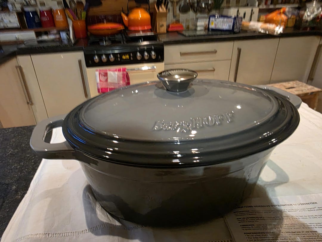 Berghoff Cast Iron Casserole Pot, Oval Grey 4.7L - Etsy