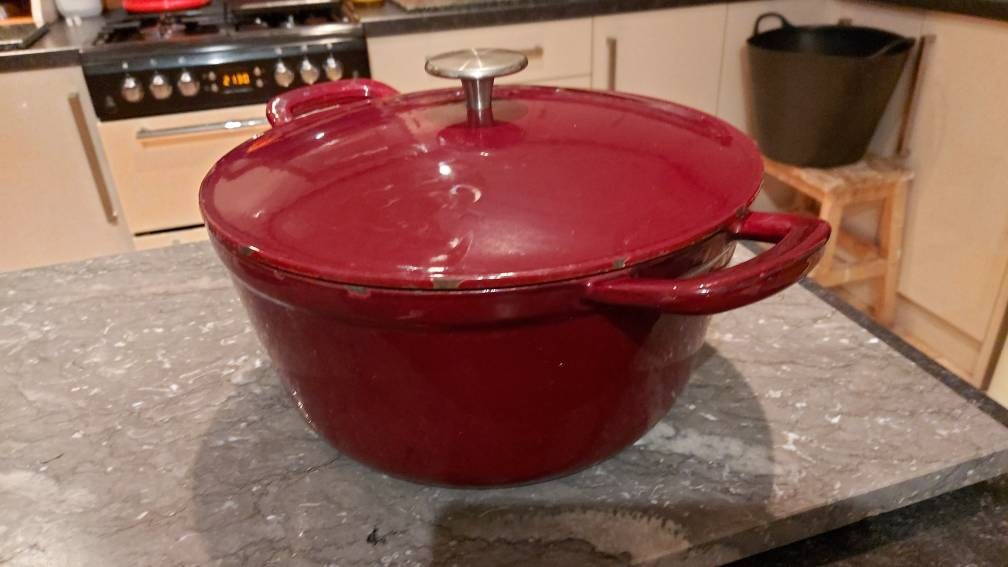 Retro Kirkland Signature Brand Large Rich Red Cast Iron - Etsy UK