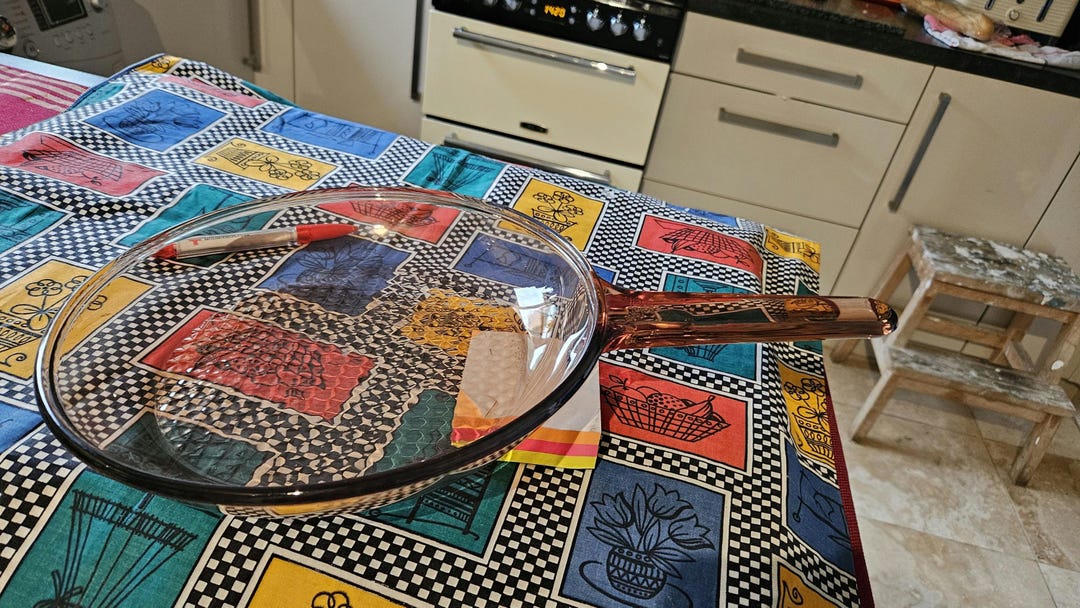 Vintage Amber Visionware 1970 Corning Glass Skillet Frying Pan. in ...