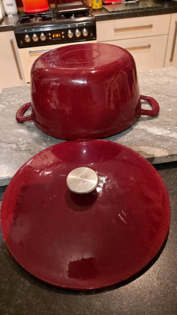 Retro Kirkland Signature Brand Large Rich Red Cast Iron - Etsy UK