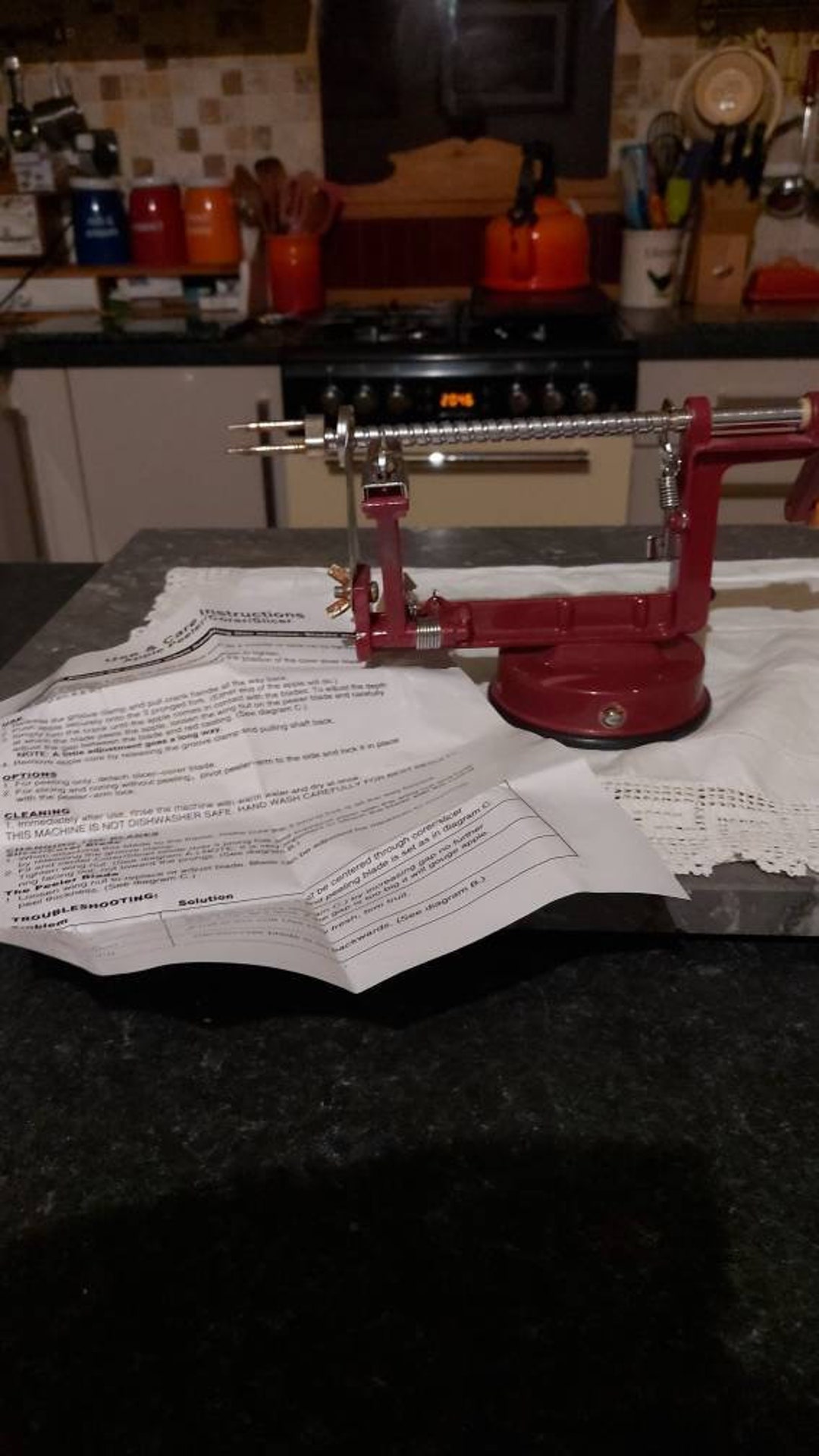 Apple Machine Peels Cores and Slice All in One Go Pies Tarts Reduces ...