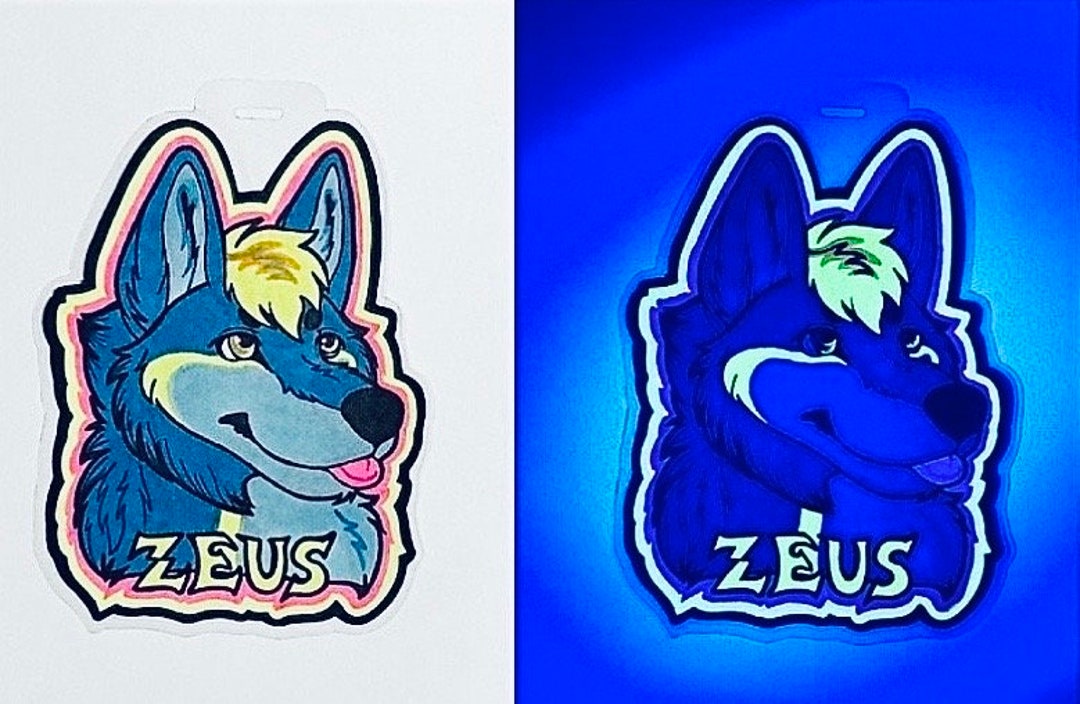 Custom Black Light Furry/fursuit/fursona Badges - Etsy