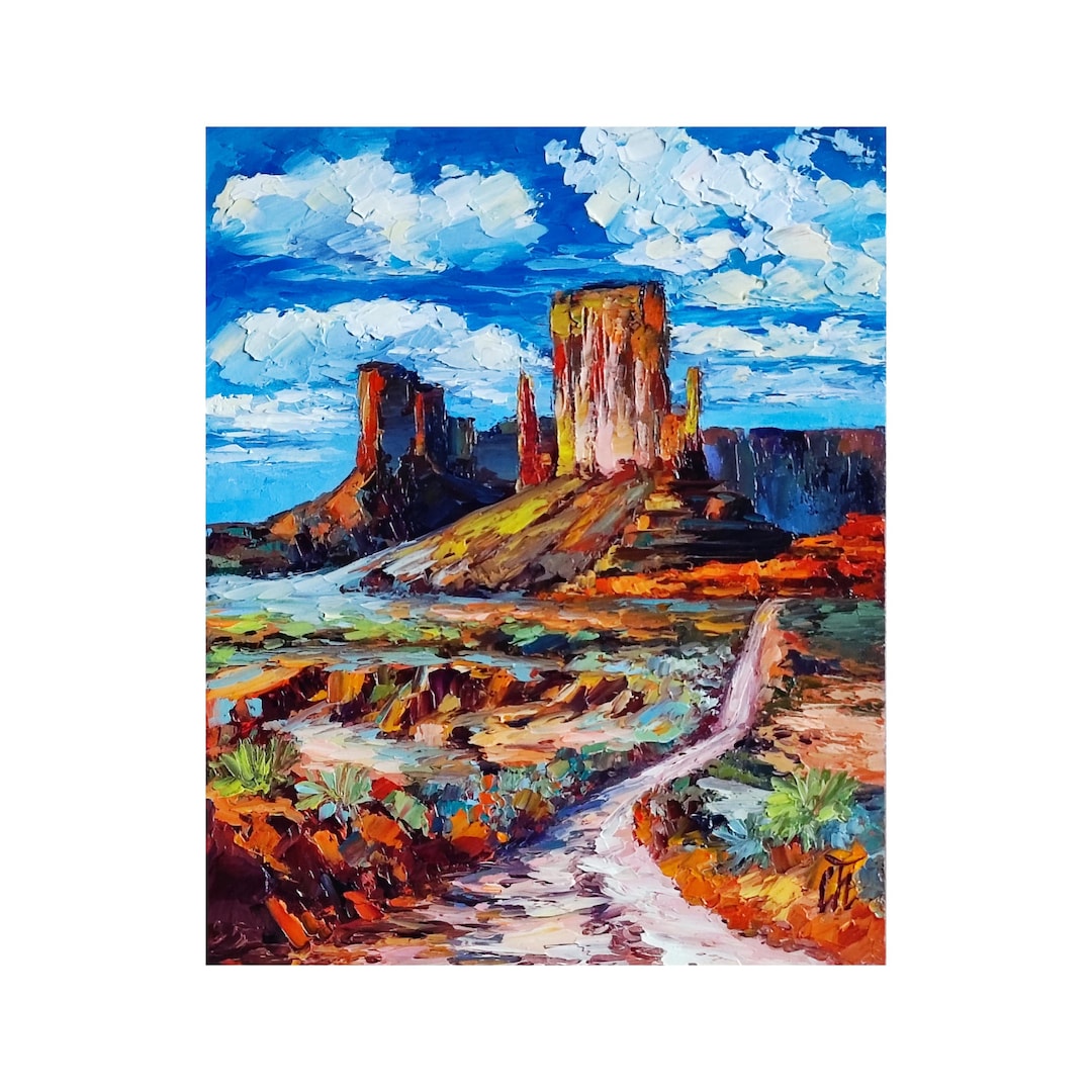 Monument Valley Oil Painting, Sedona Landscape, National Park Original ...