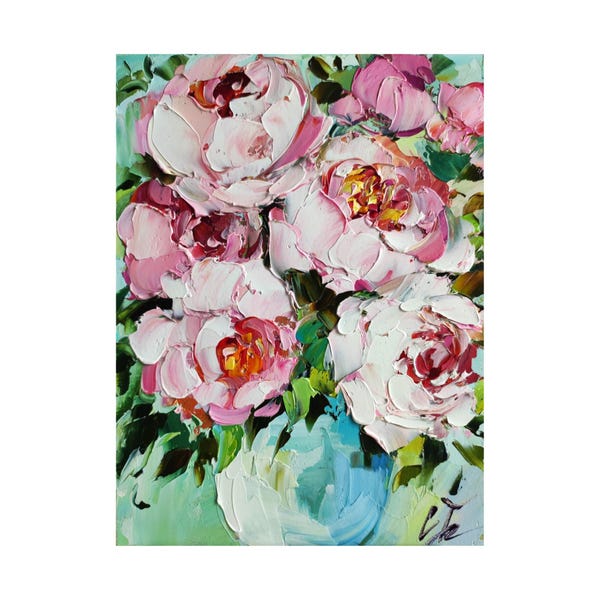 Pink Peony Painting - Etsy