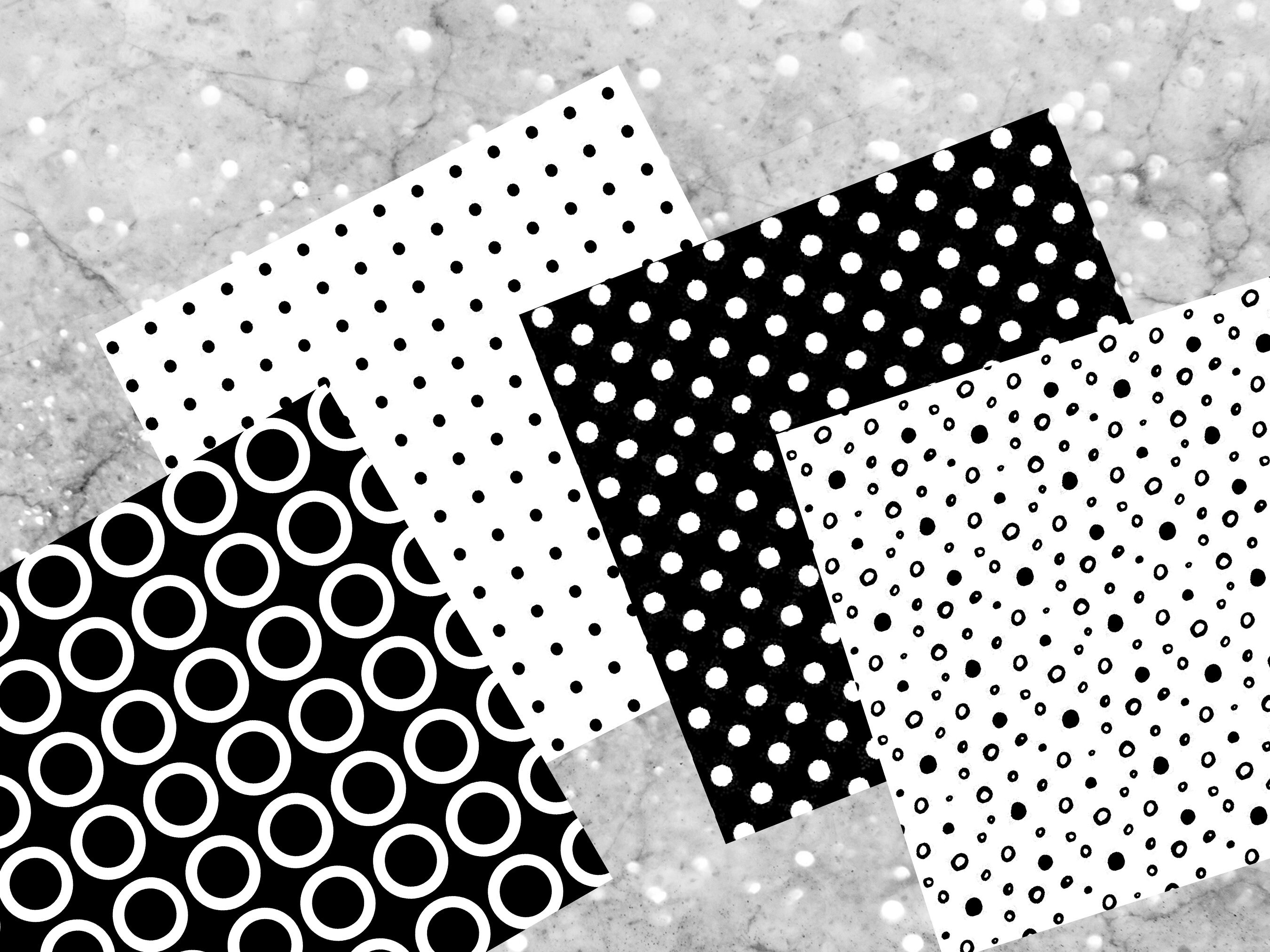 Digital Paper Black and White Dots Digital Download 12 - Etsy