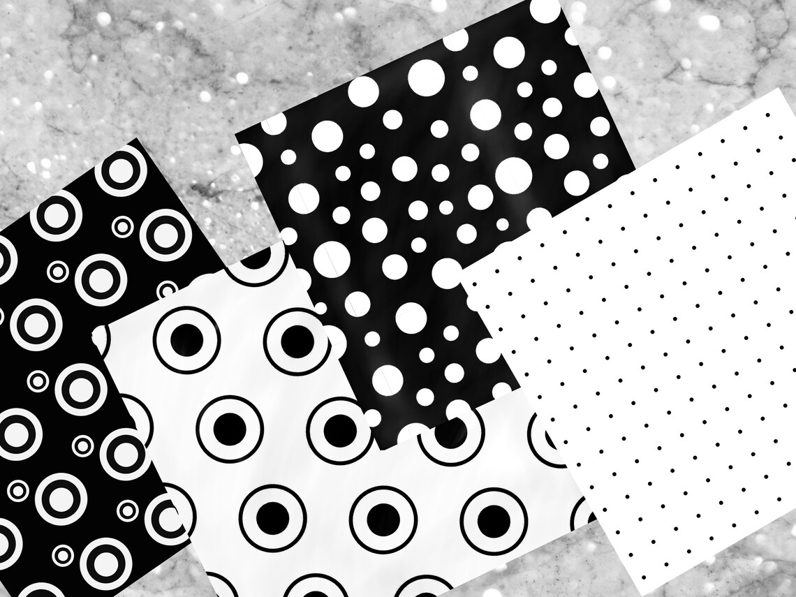 Digital Paper Black and White Dots Digital Download 12 - Etsy