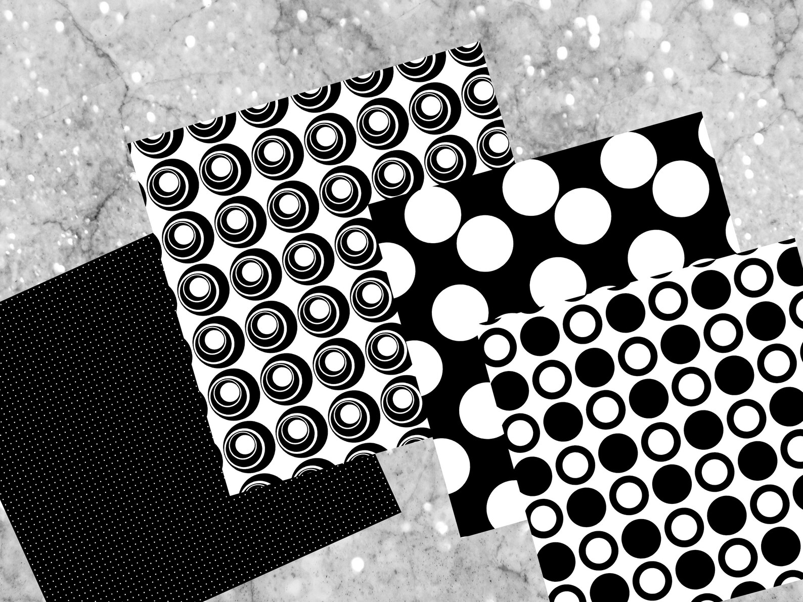 Digital Paper Black and White Dots Digital Download 12 - Etsy