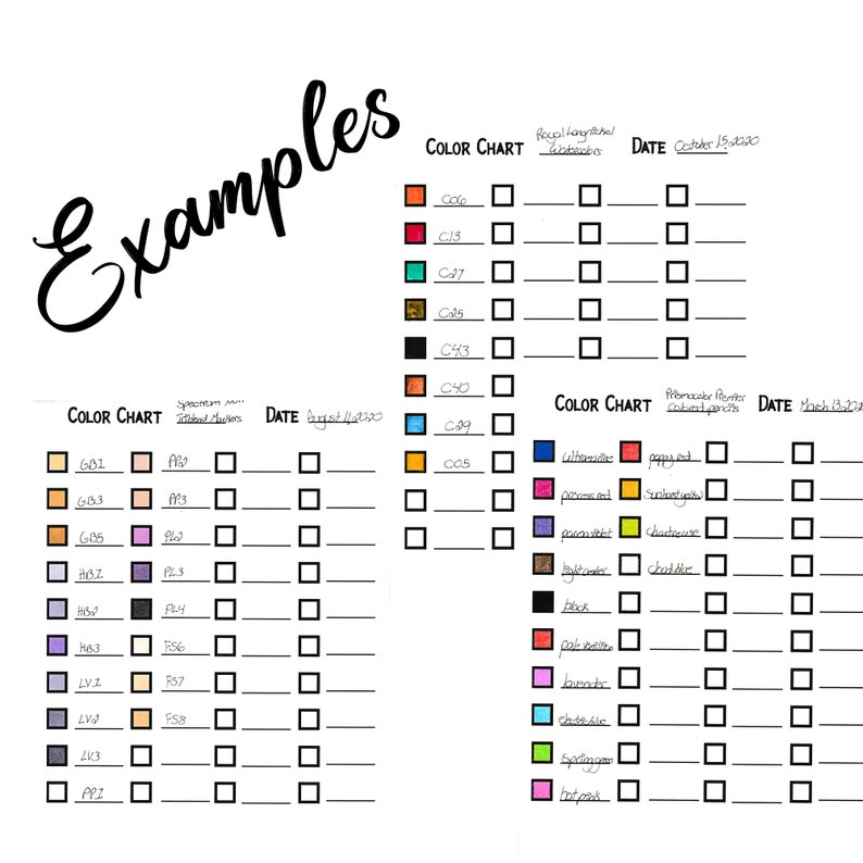 Blank Color Swatch Chart, Use With Various Mediums, Digital Product, 40 ...
