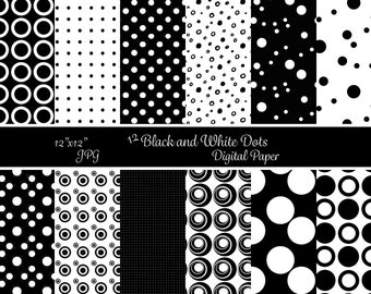 Digital Paper Black and White - Etsy