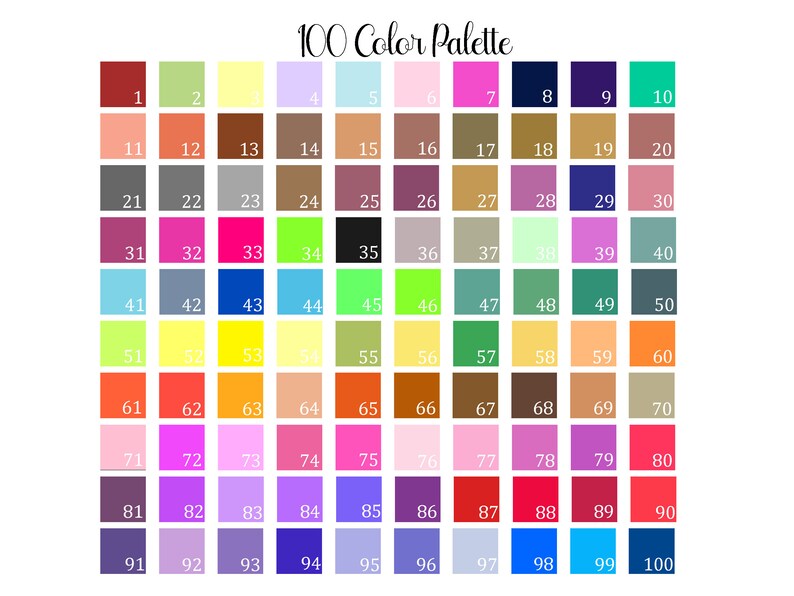 Gradient Digital Paper 100 Color Palette Digital Download - Etsy