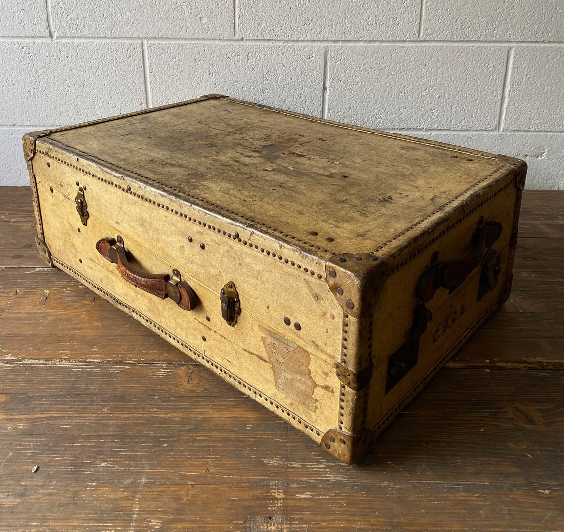 Vintage Luggage Steamer Trunk Case Chest Travelling Wardrobe Watajoy ...