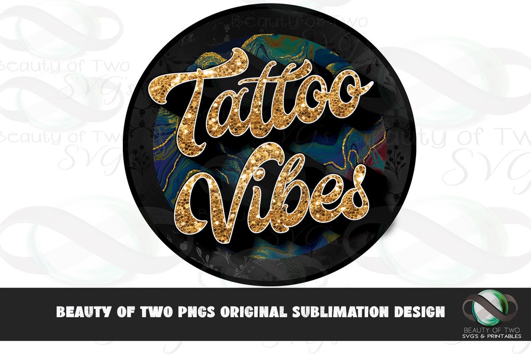 Retro Tattoo Vibes Logo: Grunge Sublimation Design (PNG Digital ...