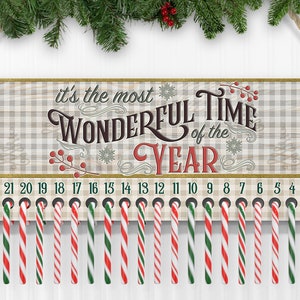 Candy Cane Countdown Board PNG, Christmas Farmhouse Sublimation Design ...