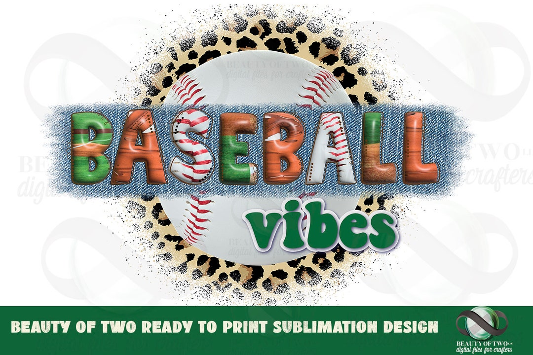 Baseball Vibes PNG: Cheetah Retro 3D Sublimation Design (digital ...