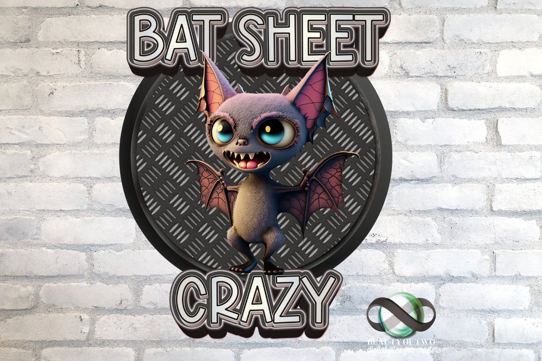Halloween PNG, Funny Bat Sheet Crazy 3D Sarcastic Logo, Retro ...