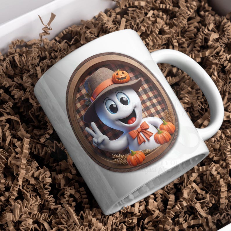 Cute Ghost With Peace Sign, Halloween Shirt Sublimation Design (digital ...