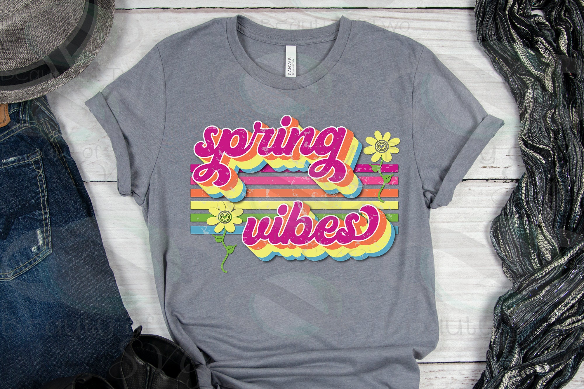 Spring Vibes Retro Vintage Logo Sublimation Vintage Spring | Etsy