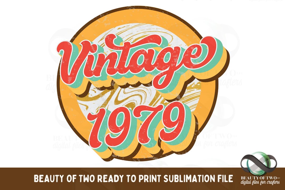 Vintage 1979 Retro Birthday Png Sublimation, Birthday Vintage ...