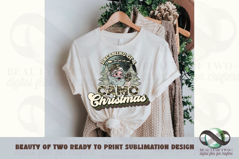 Camo Christmas PNG Vintage Santa PNG Dreaming of a Camo - Etsy