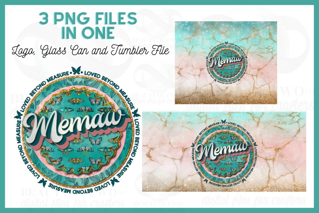 Mothers Day Grandma Memaw Mini Bundle Sublimation Pngs Glass Can 20 Oz ...