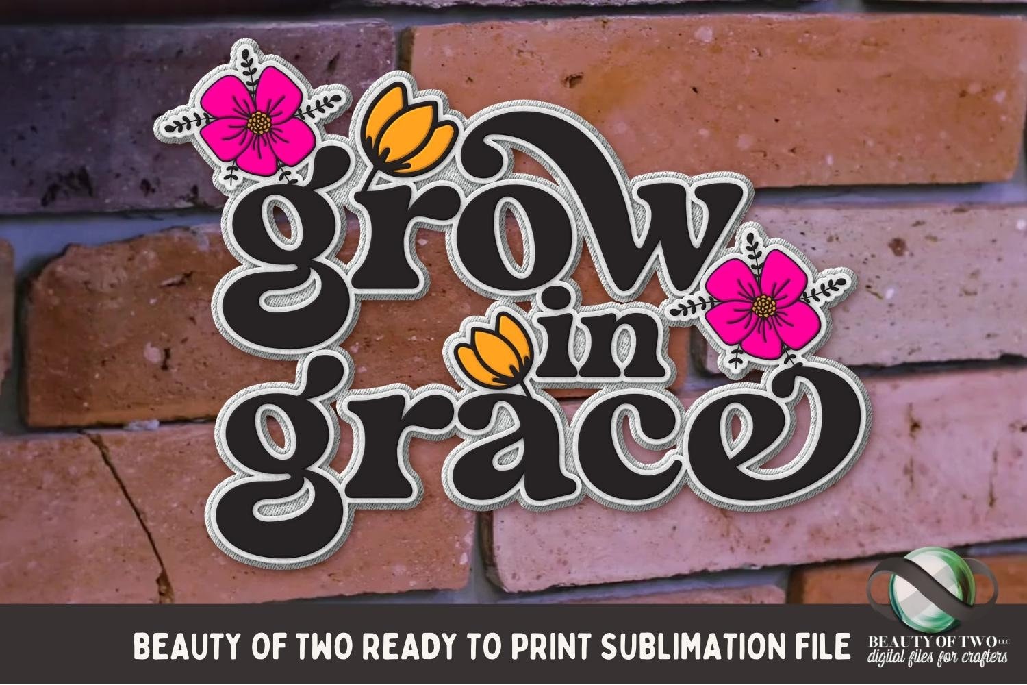 Christian Retro Logo PNG Sublimation Vintage Grow in Grace - Etsy