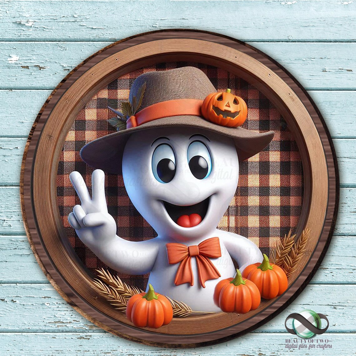 Cute Ghost With Peace Sign, Halloween Shirt Sublimation Design (digital ...