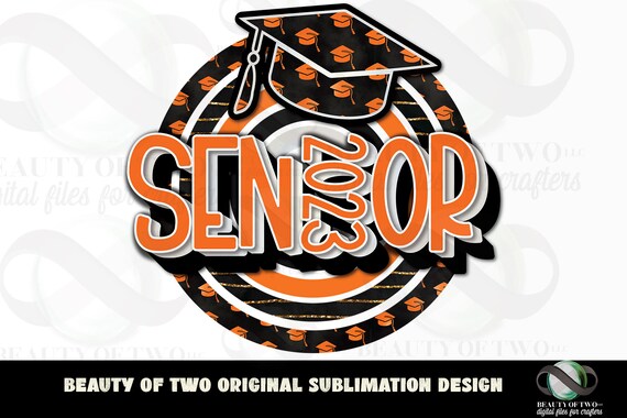 2023 Senior Grad Retro Black and Orange Vintage Logo - Etsy