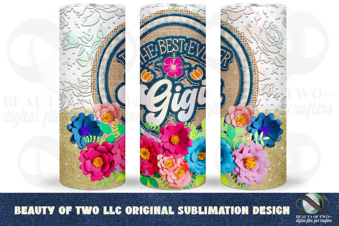 Gigi Tumbler Wrap, Paper Flower Sublimation Design (digital Download ...