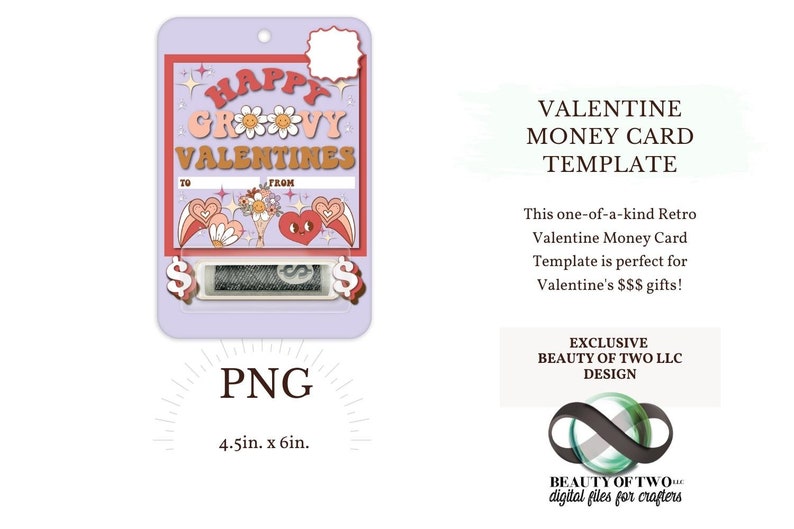 Valentine Money Cards PNG Bundle Money Card Template - Etsy