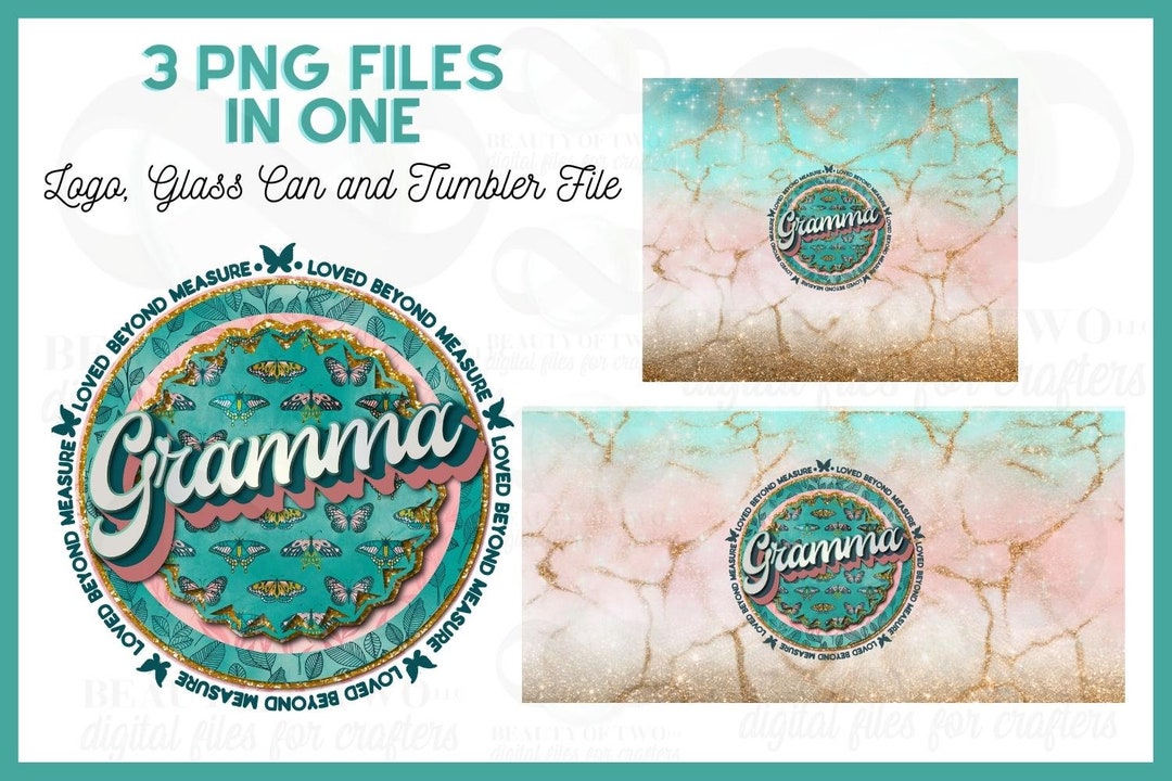 Mothers Day Grandma Gramma Mini Bundle Sublimation Pngs Glass Can 20 Oz ...