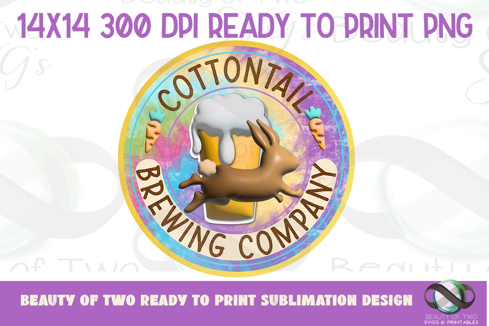 Easter Cottontail Brewery Retro Logo Sublimation Design (PNG) - Etsy