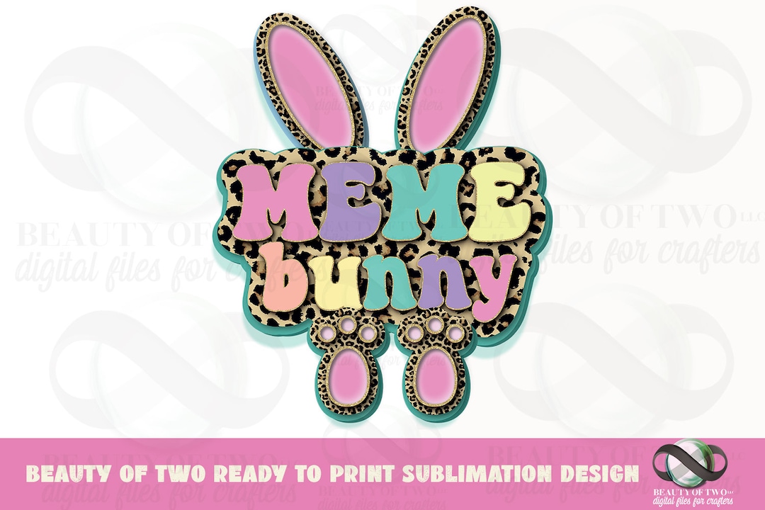 Retro Meme Bunny - Cheetah Print Easter Sublimation (digital Download ...