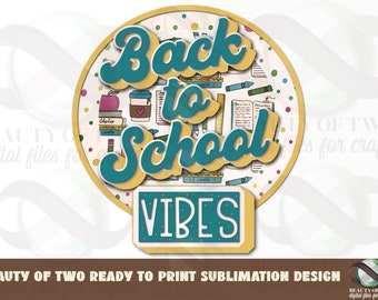 Retro Back to School Bundle PNG File, Sublimation Designs, Digital ...