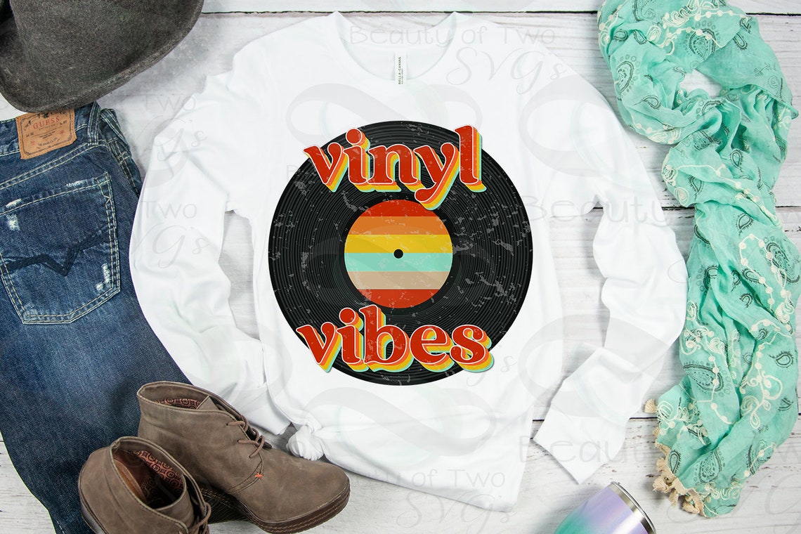 Vinyl Vibes Retro Vintage Logo Sublimation Record Vinyl - Etsy
